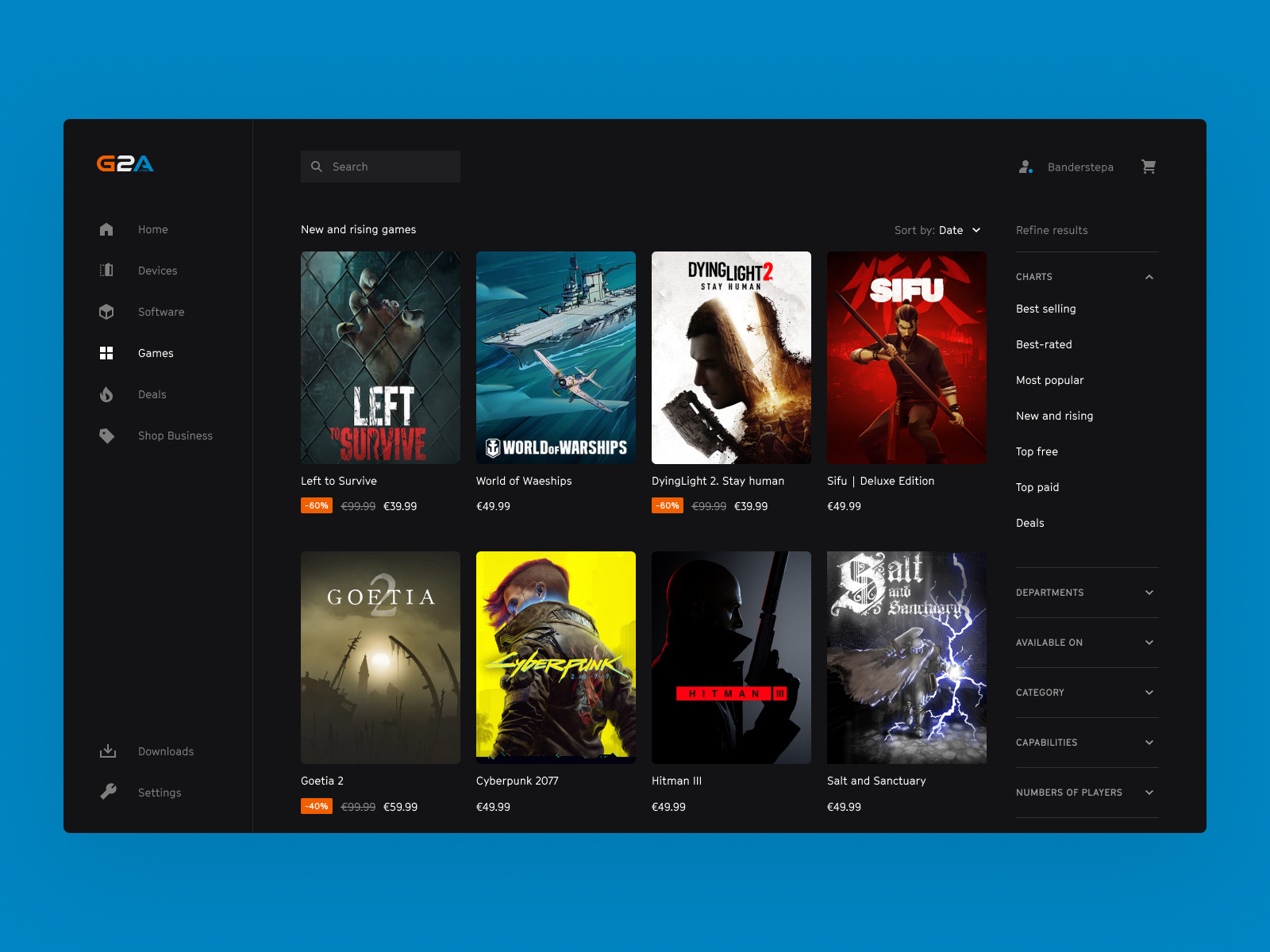 G2A platform by Artem Velychko on Dribbble