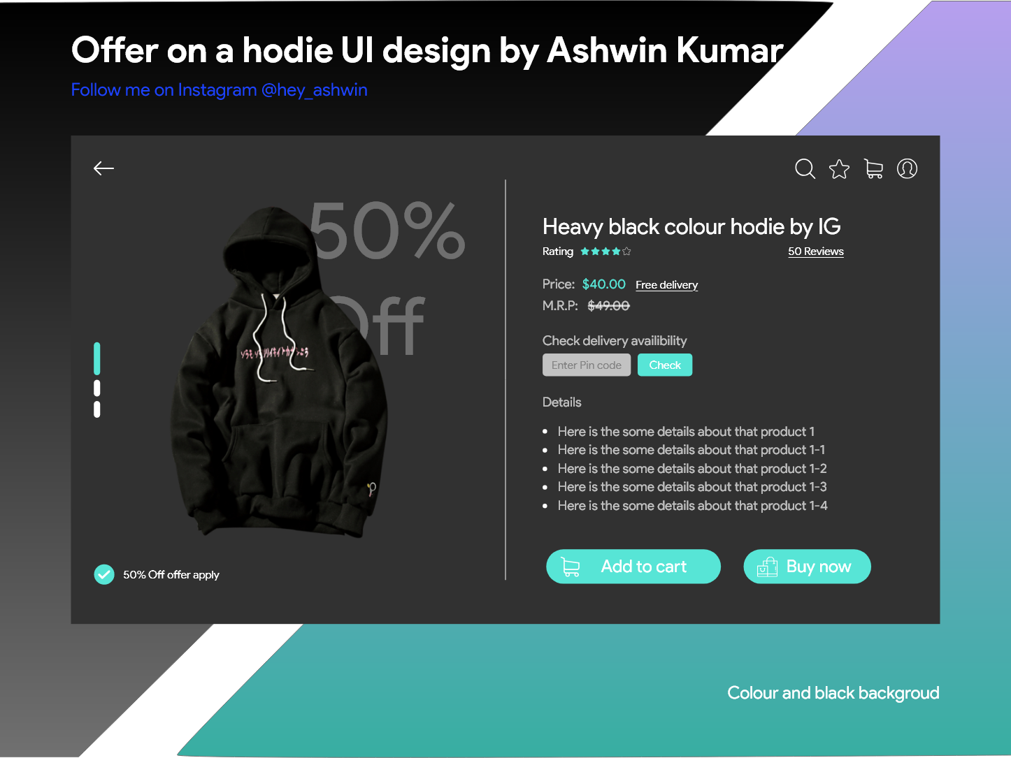Offer UI Design For Hodie by Ashwin Kumar on Dribbble