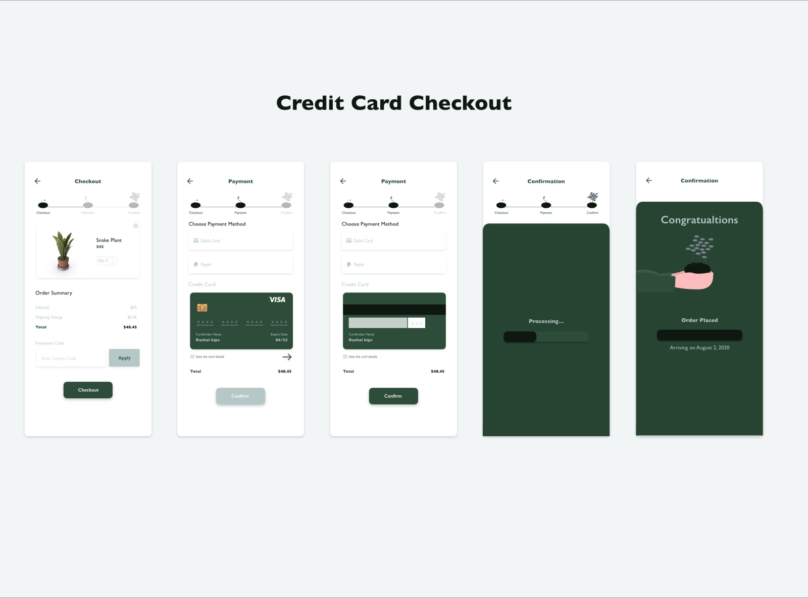 Credit Card Checkout Design by Yadvi on Dribbble