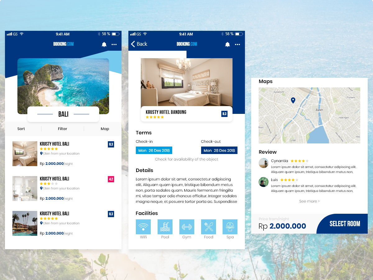 Booking.com redesign by Fajar Fatahillah H on Dribbble
