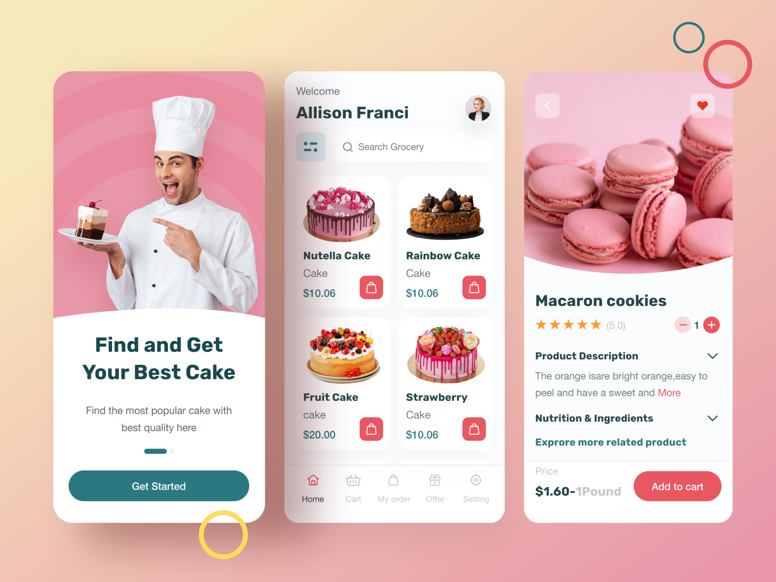 Bakery app design by Spel on Dribbble