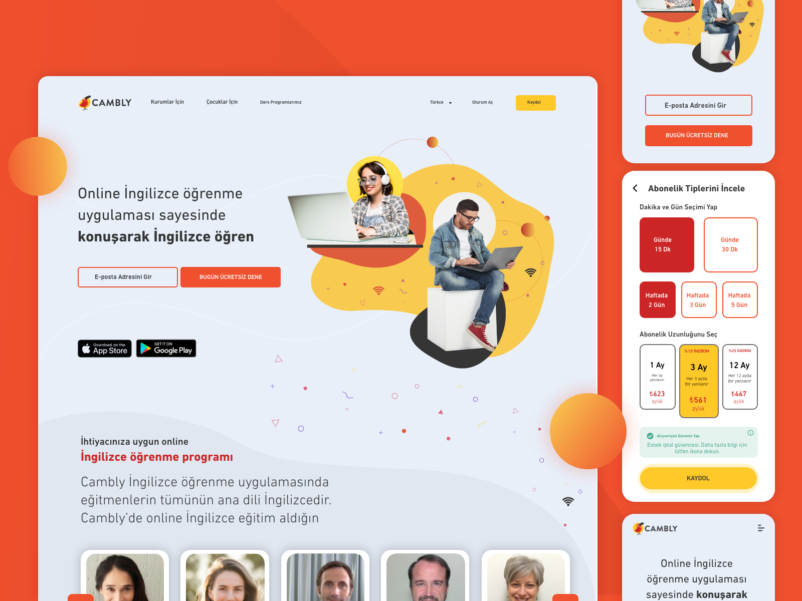 Redesign of Cambly Turkey website by Caner Sanli on Dribbble