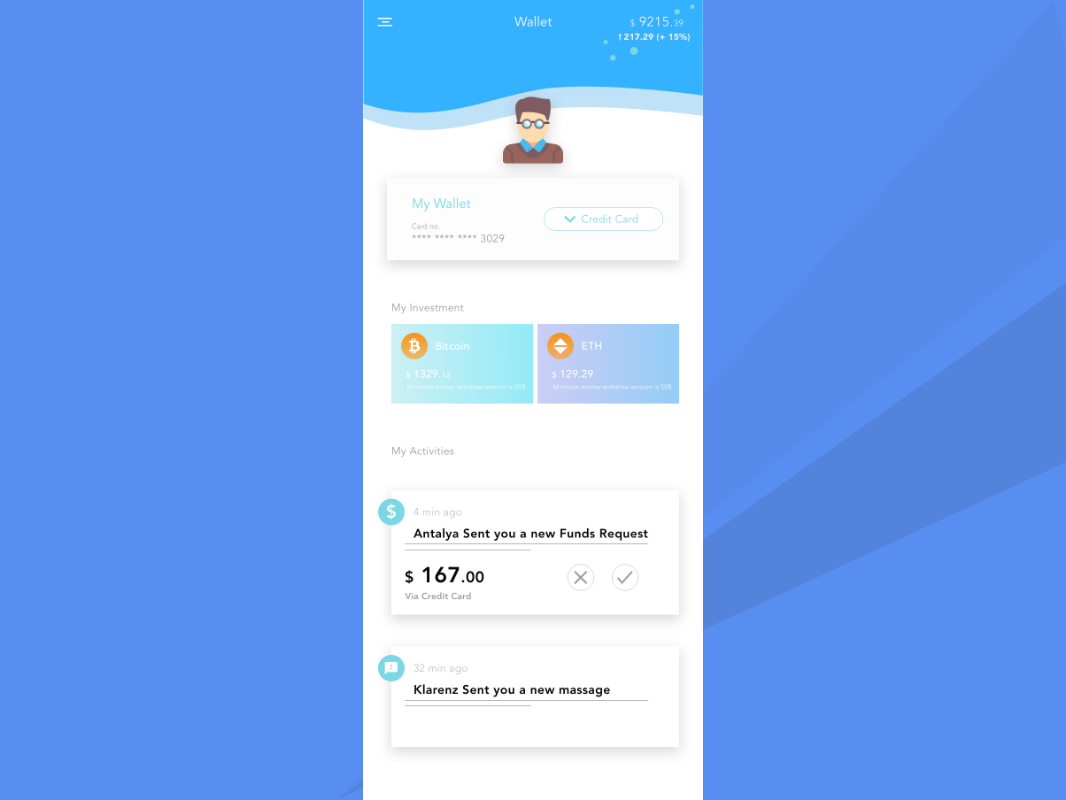 Daily UI Design - E-Wallet by AMINE ELMAGHRAOUI on Dribbble