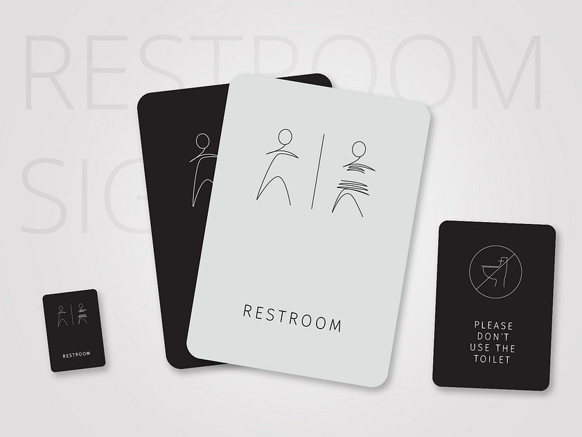 Restroom Sign designs, themes, templates and downloadable graphic ...