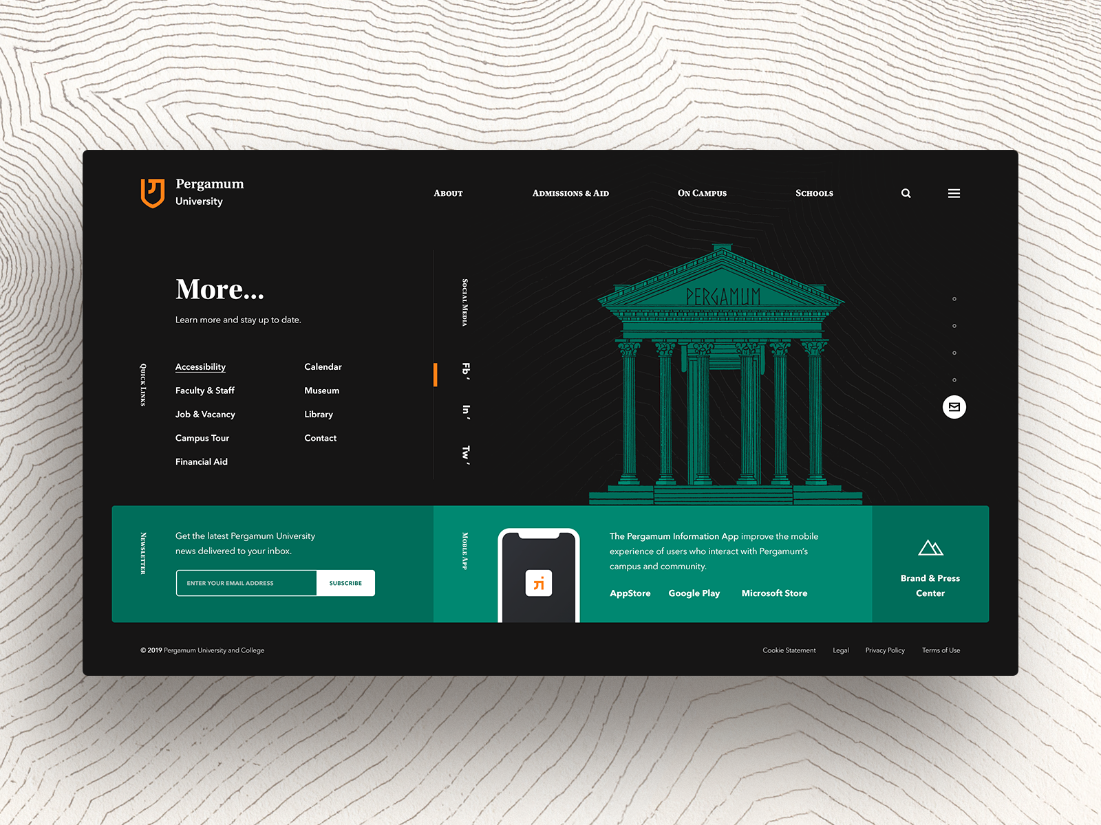 Pergamum University Footer by M. Sinan Ucler for WLITZ / Design Studio ...