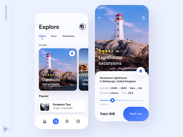 Travel App Design Concept By Dmitry Lauretsky For Ronas It Ui Ux Team