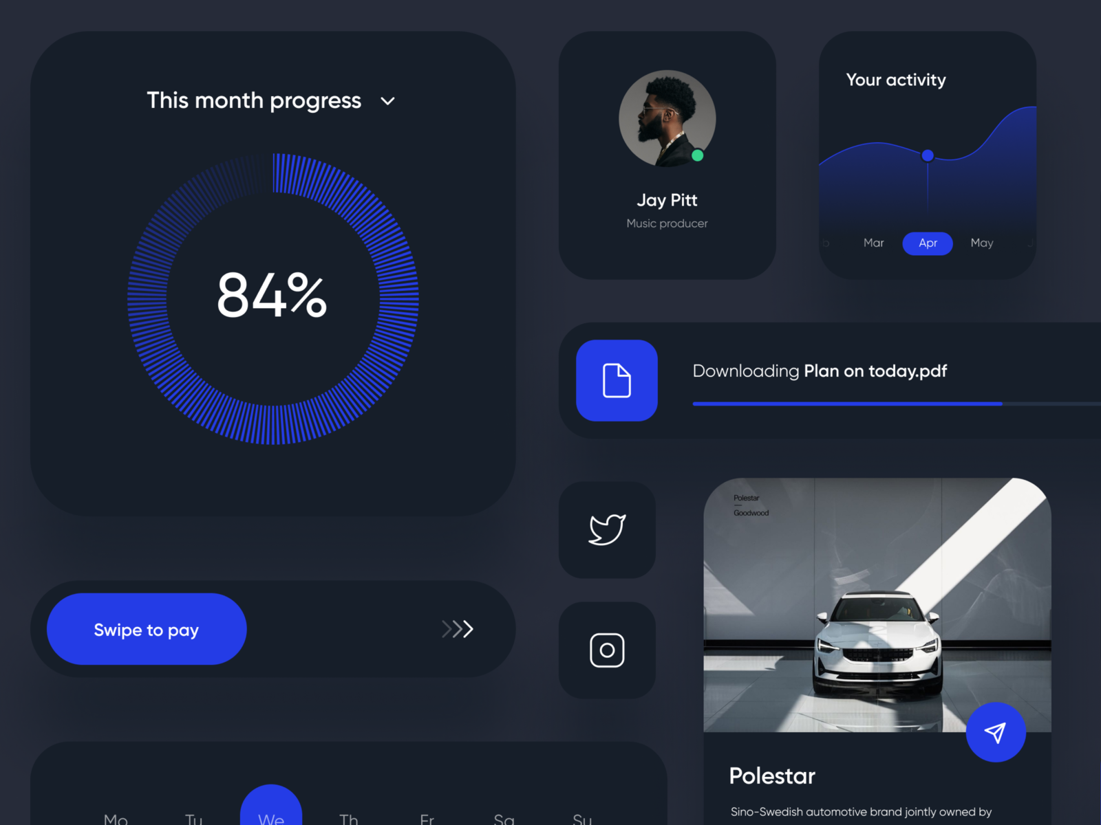 Dark Theme Ui Elements Design By Dmitry Lauretsky For Ronas It Ui Ux