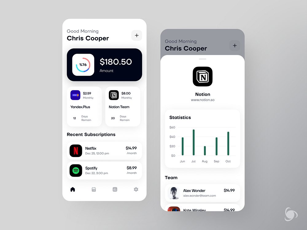 Subscription Management App by Dmitry Lauretsky for Ronas IT | UI/UX ...