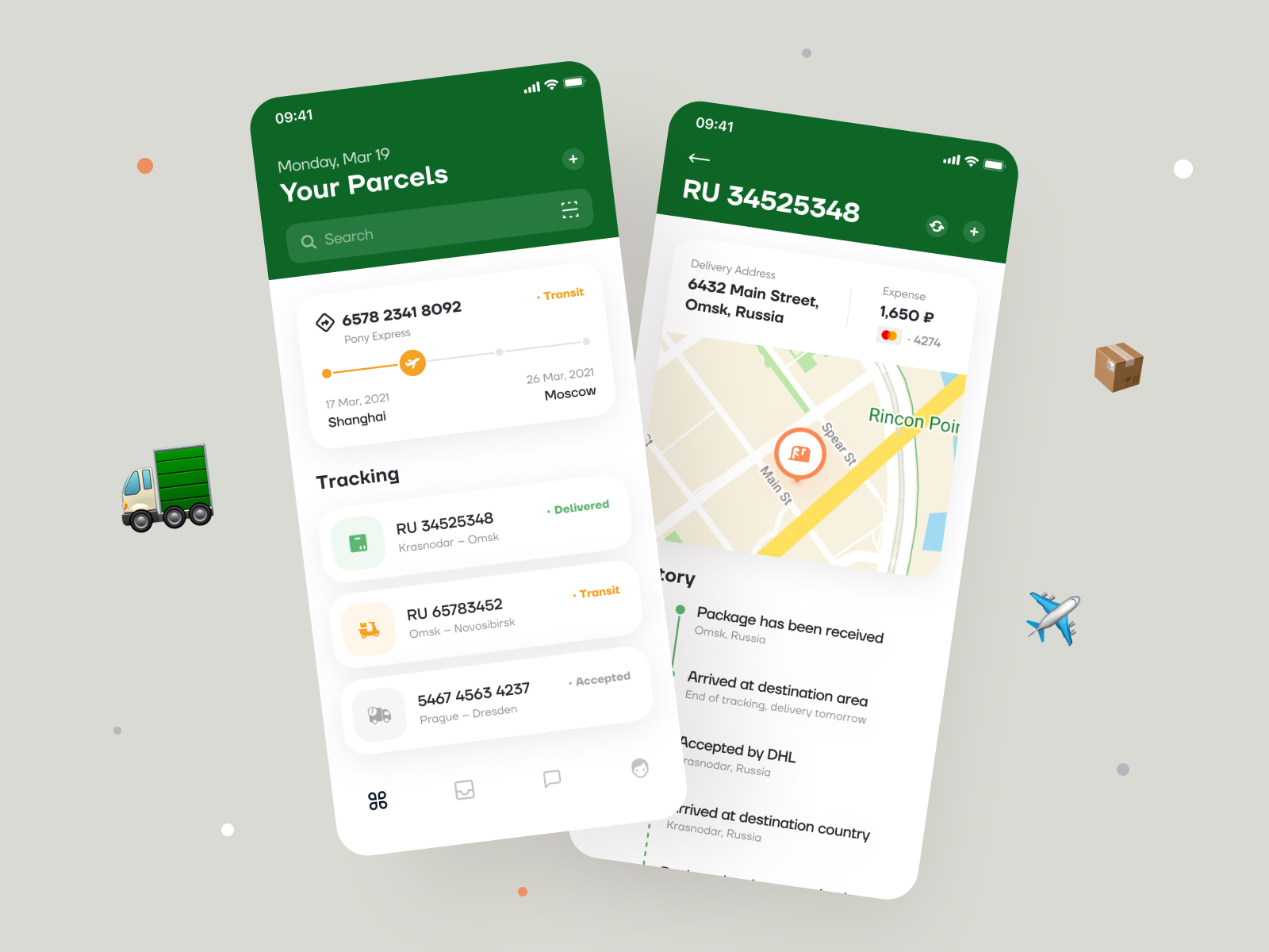 Parcel Tracking App Design by Dmitry Lauretsky for Ronas IT | UI/UX ...