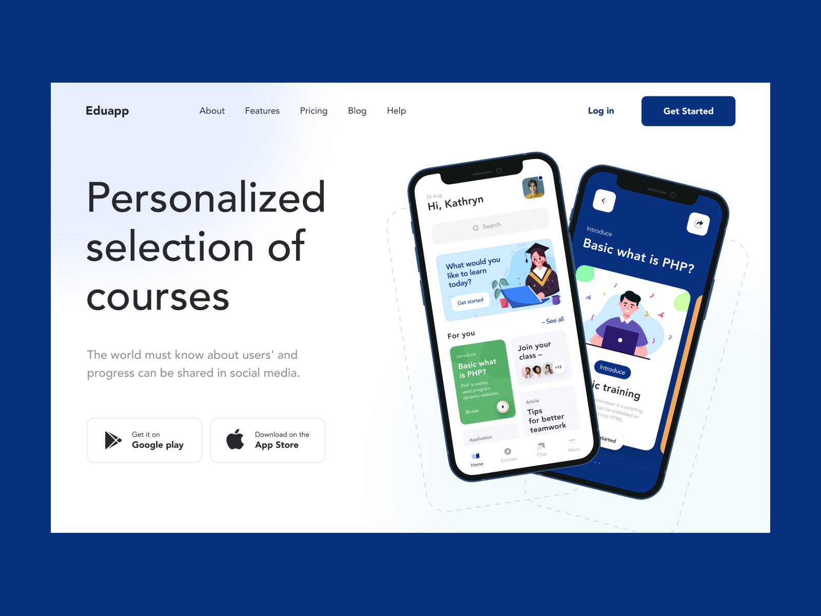 Education App Landing Page by Dmitry Lauretsky for Ronas IT | UI/UX ...