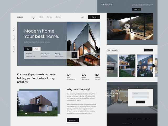 Real Estate Home Page By Dmitry Lauretsky For Ronas It Uiux Team On