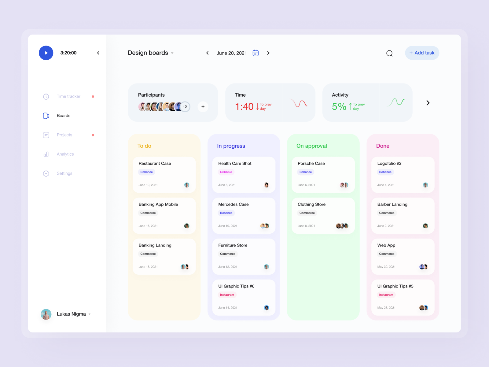 Task Tracker Web App by Dmitry Lauretsky for Ronas IT | UI/UX Team on ...