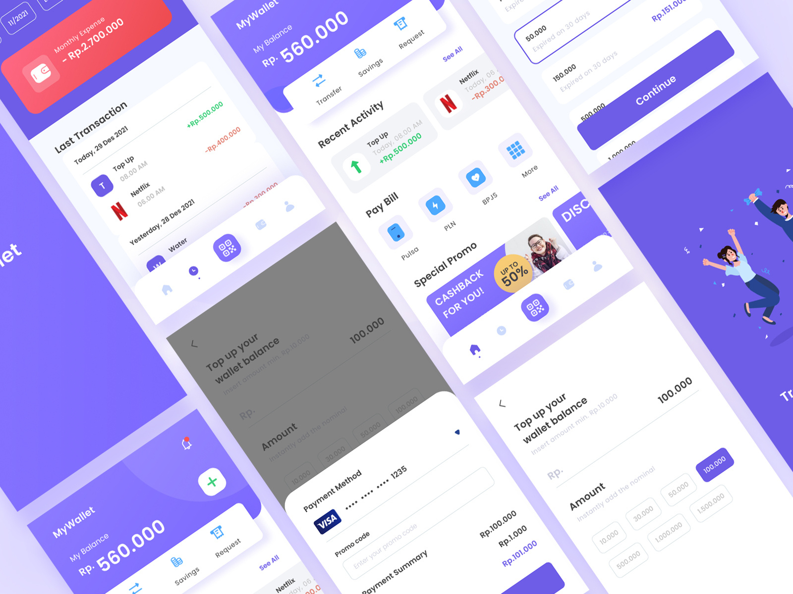 E-wallet App UI Design by Arief Zainal on Dribbble
