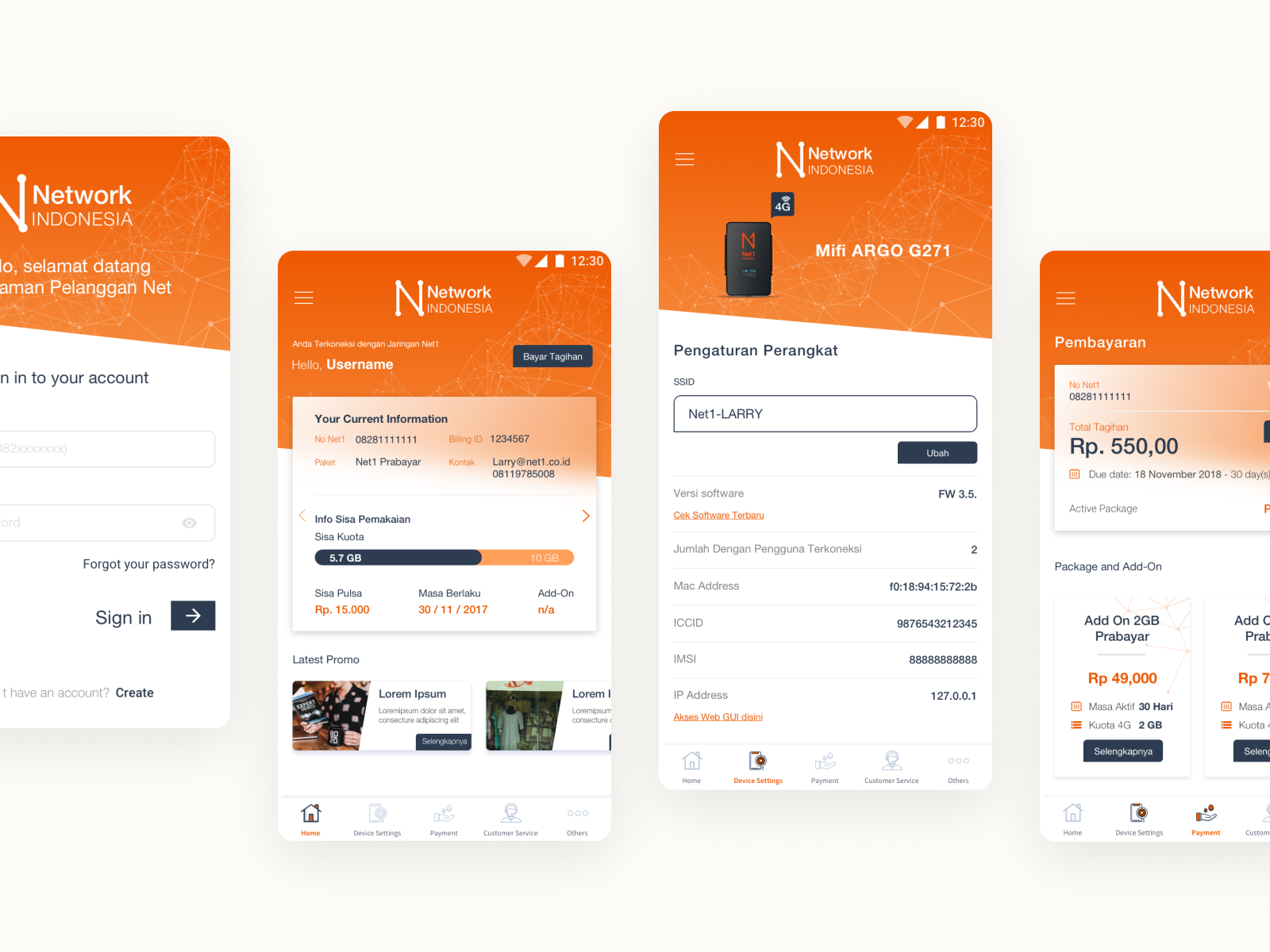 ISP Provider Mobile Apps by bradita sulistianingdyar on Dribbble