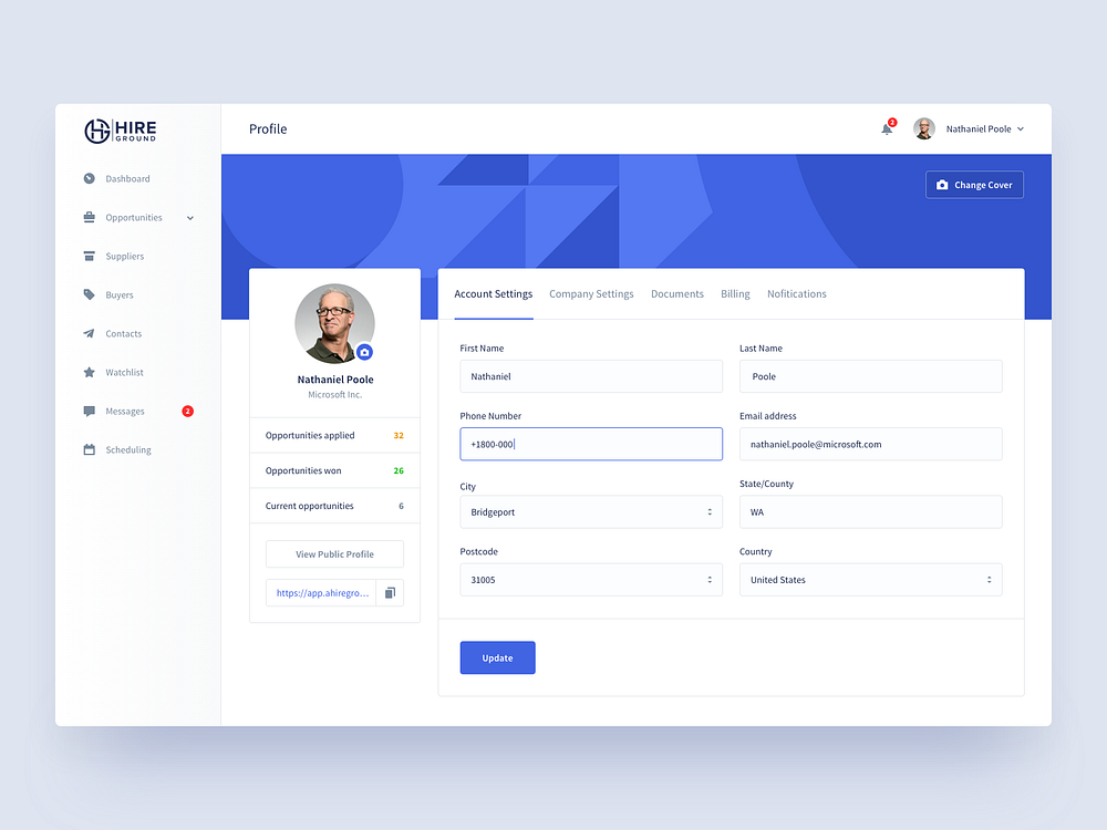 Hire Ground | Profile by Petras Nargela for Flair Digital on Dribbble