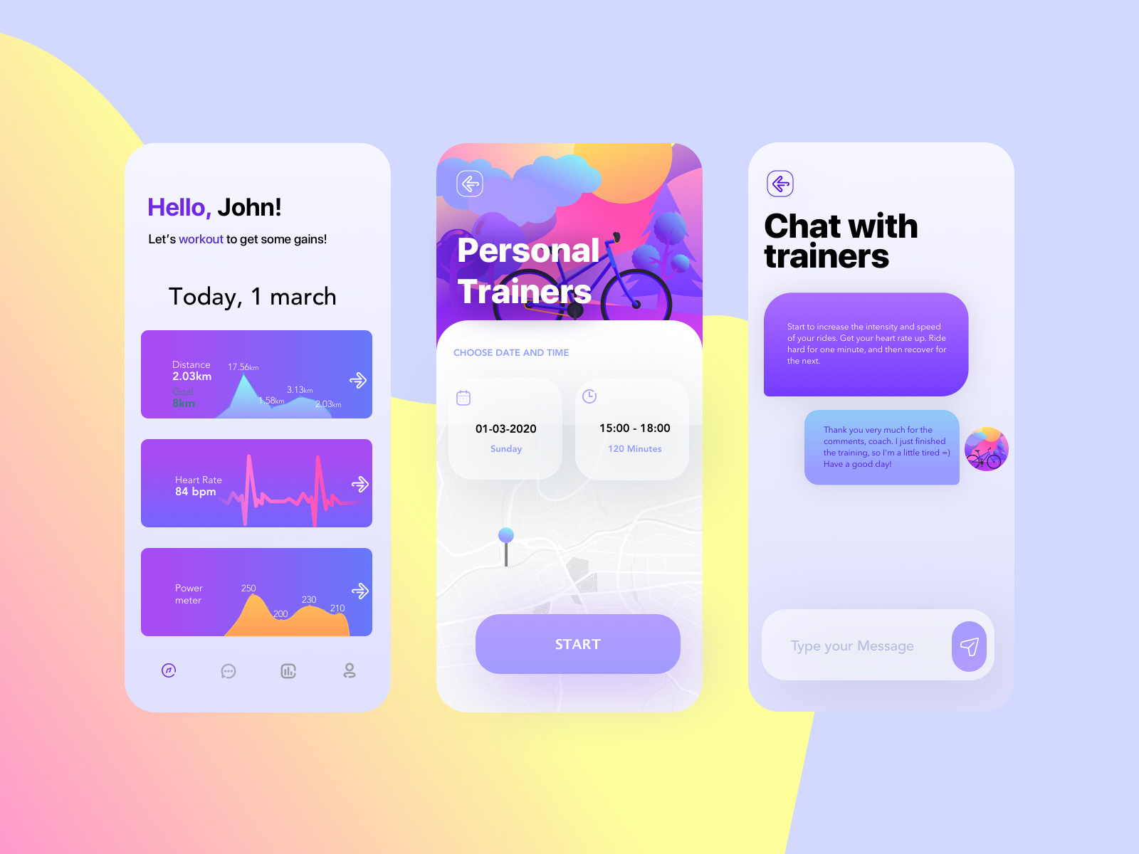 Cycling App UI Concept by Platonova Alina on Dribbble
