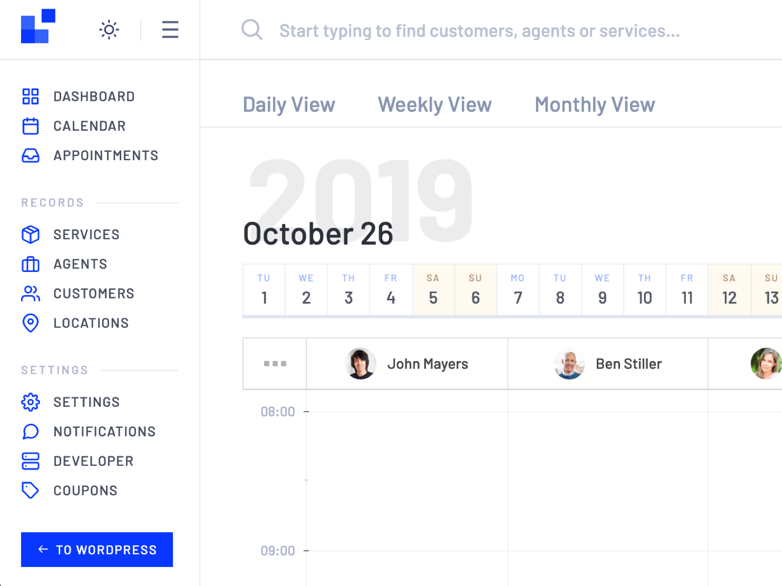 Monthly Calendar by Pnt on Dribbble
