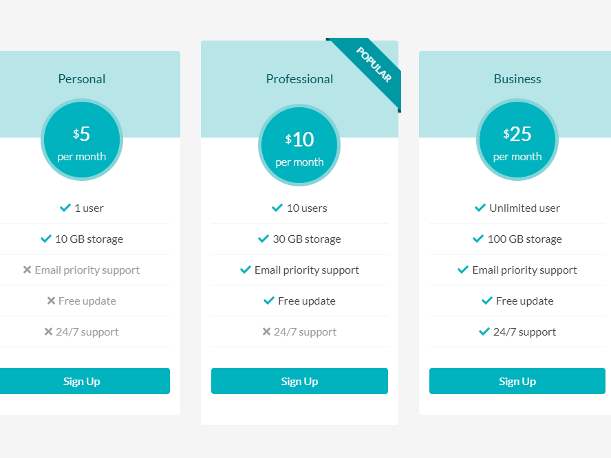 Pricing Screen by UZ Studio on Dribbble