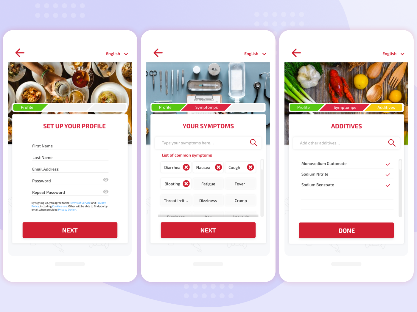 Food Information App - Registration Page by Jerry Eka on Dribbble