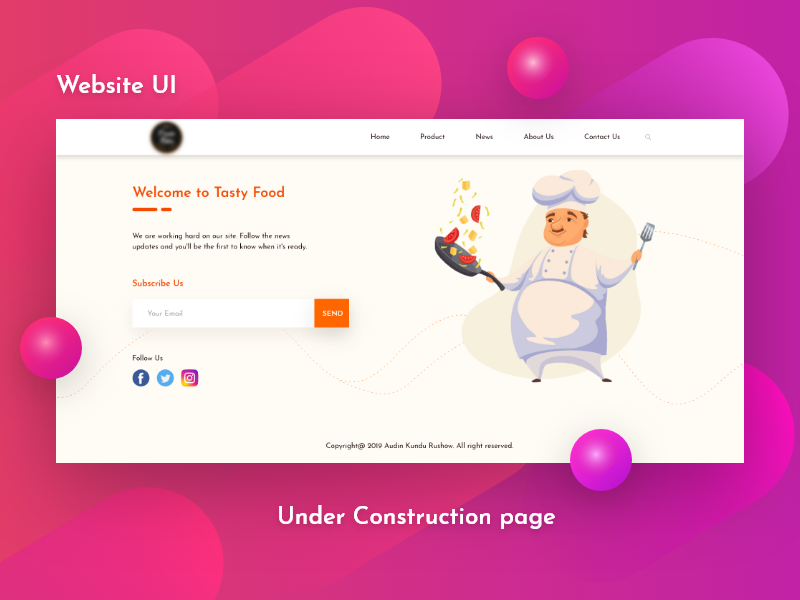 Under Construction Page UI Design by Audin Rushow on Dribbble