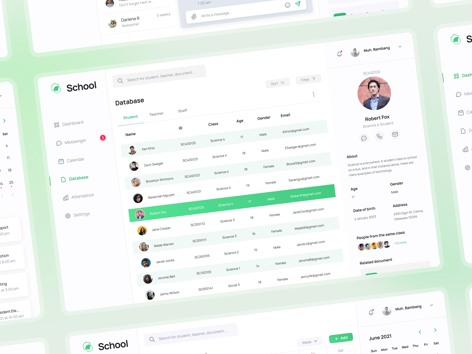 School Admin - Dashboard - Database by Muhammad Zaki Alzikri for ...