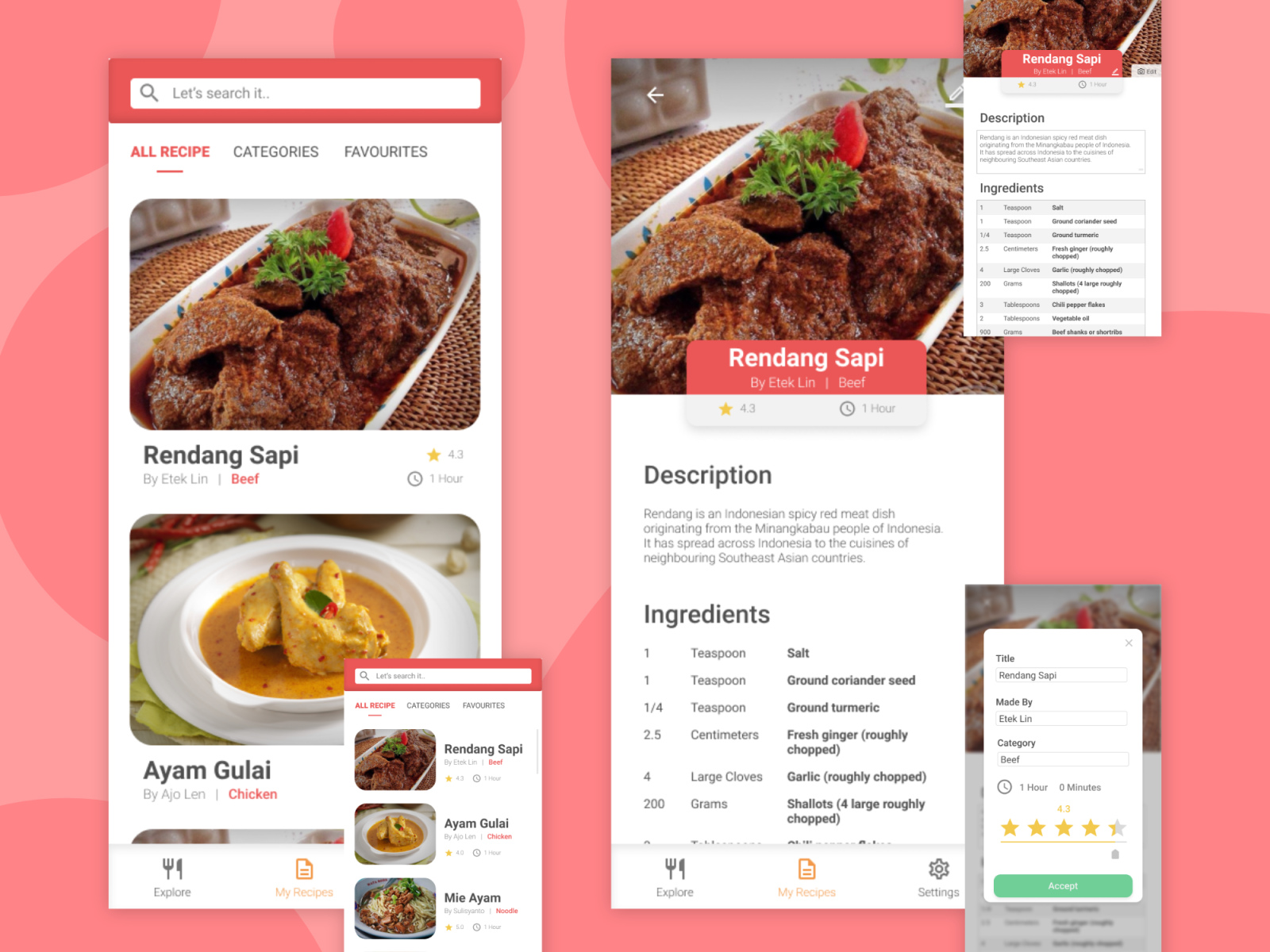 Simple Recipe UI by Muhammad Zaki Alzikri on Dribbble