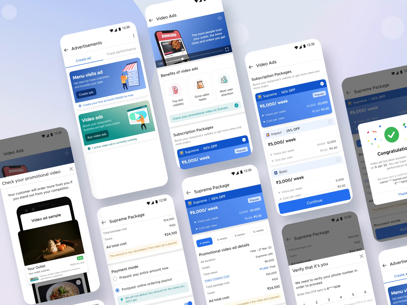 Video ads subscription packages by Bhavna Kashyap for Zomato on Dribbble