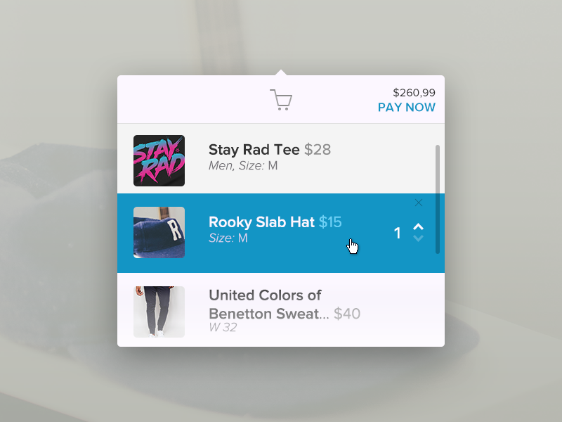 Shopping Cart UI by Bilal on Dribbble