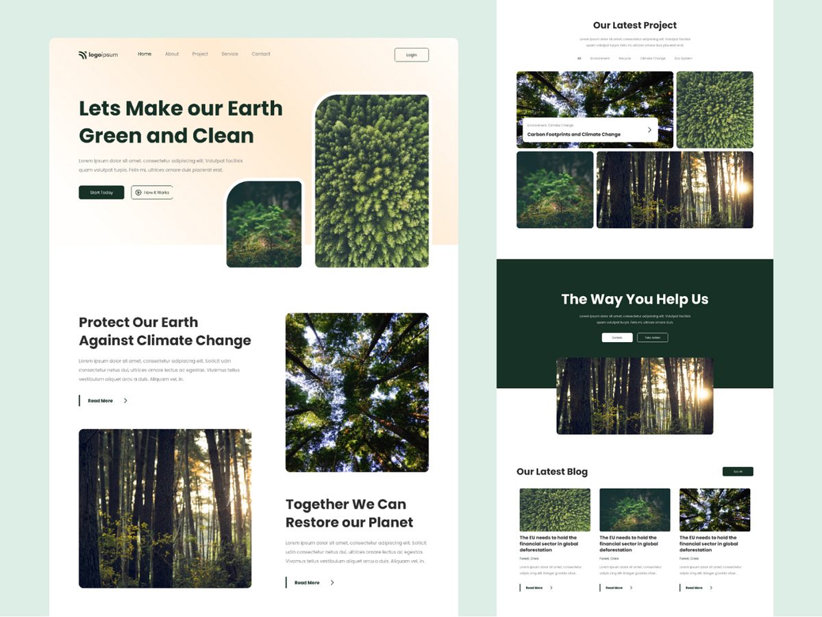 Environmental Save The Earth Website by TanahAir Studio on Dribbble