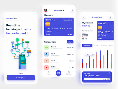 Finance Mobile App - online banking by Zesan h. on Dribbble