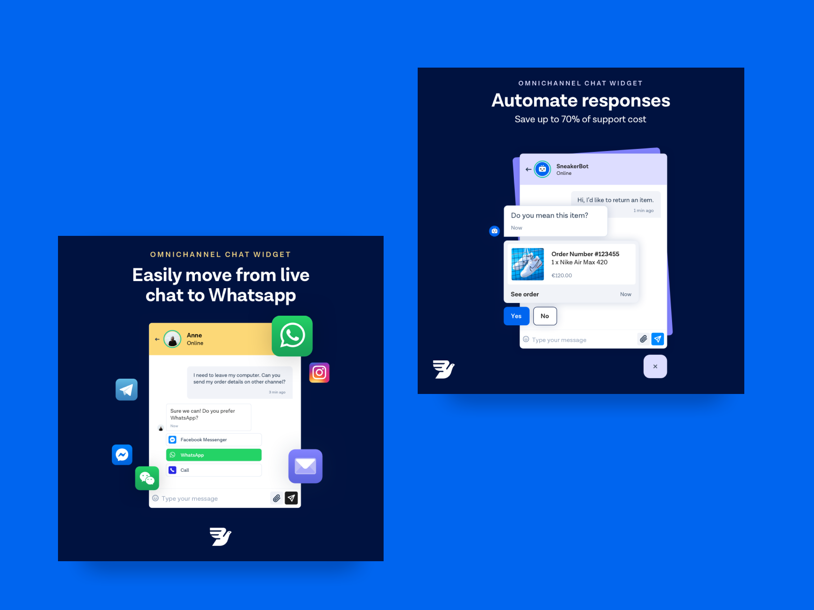 Omnichannel Chat Widget Ads by Chiara Verdoliva for MessageBird on Dribbble