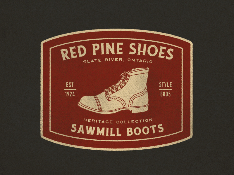 Red Pine Shoes Patch by Max Lockwood on Dribbble