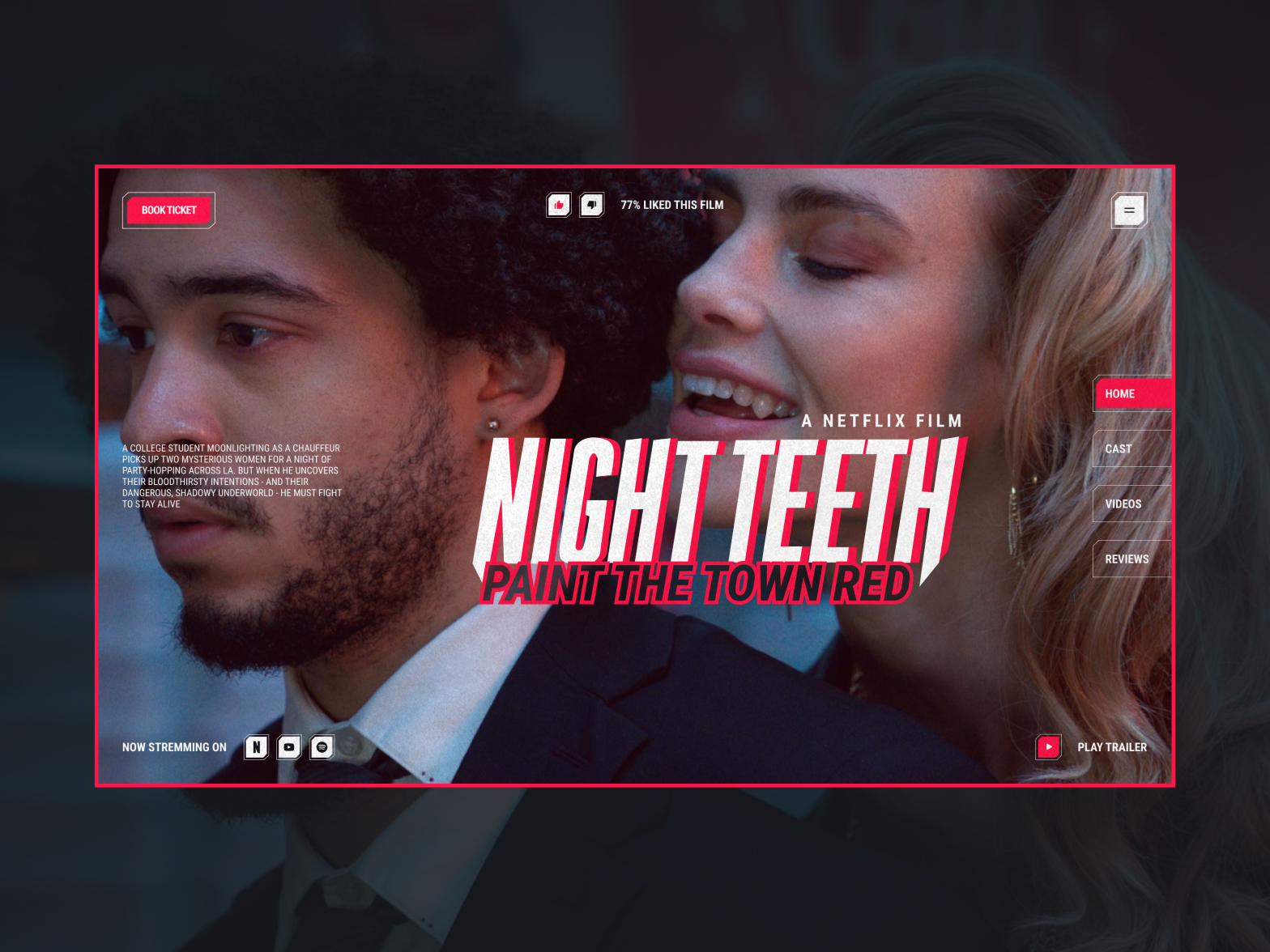 Netflix Night Teeth Landing Page 一 Concept UI Design by Ayush ️ on Dribbble