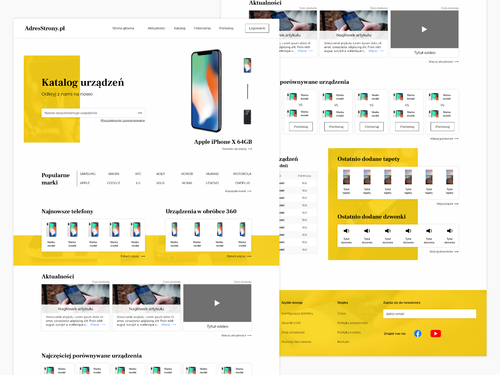 Landing page - webpage about mobile phones by Ewa Bąk on Dribbble