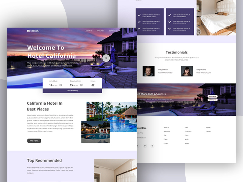 Hotel Landing Page by Ashraful Haque on Dribbble