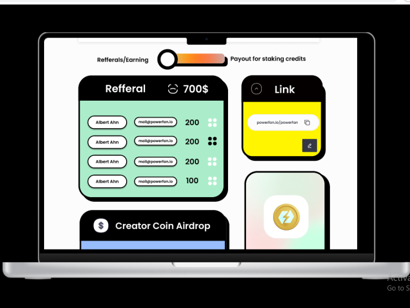 Referral Earning Page Design for : Powerfan By Aman A. Gadpale. by Aman ...