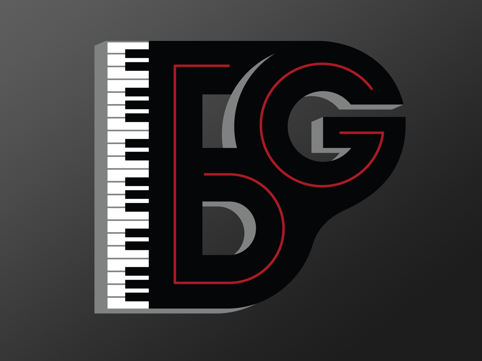 Piano logo for Brady Goss - color variation by Dave Hardy on Dribbble