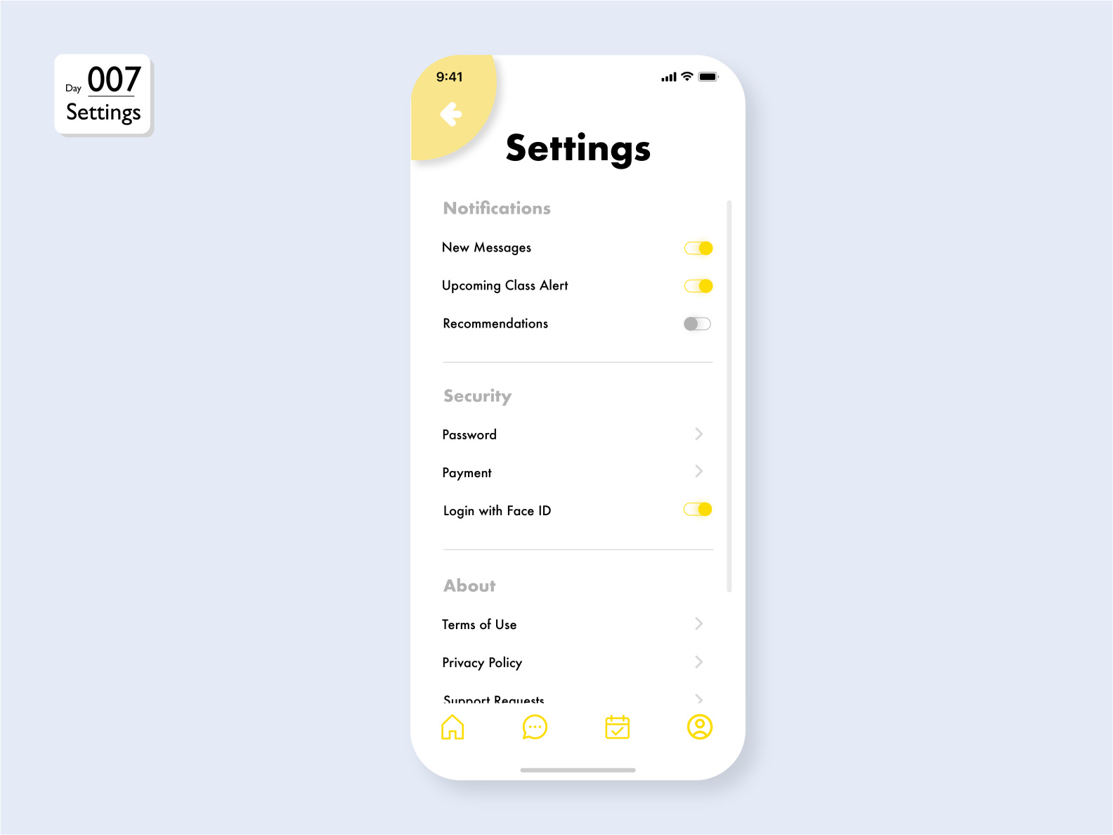 Daily UI 007 - Settings Mobile Design by Lu Liu on Dribbble
