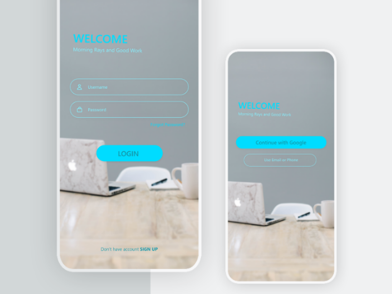 UI Mobile Design, Login and Sign Up Application by Agus Budiman on Dribbble