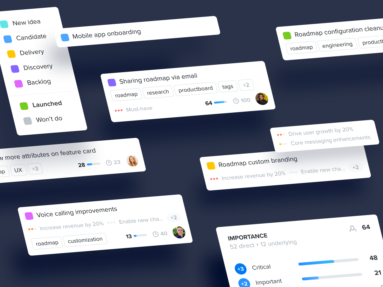 🃏Roadmap Feature Cards by Peter Pilat for Productboard on Dribbble