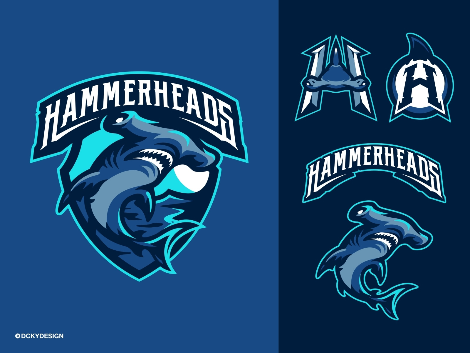 HAMMERHEADS SHARK MASCOT LOGO by Dckydesign on Dribbble