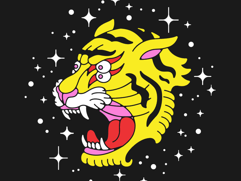 Cosmic Tiger Style now on Cotton Bureau!! by BLACKHOLESTUDIO on Dribbble