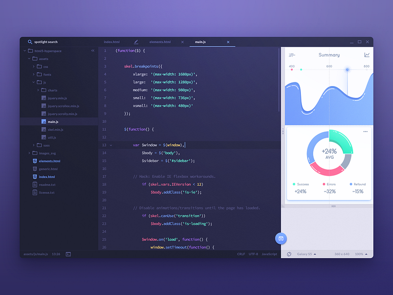 code editor redesign by uixNinja on Dribbble