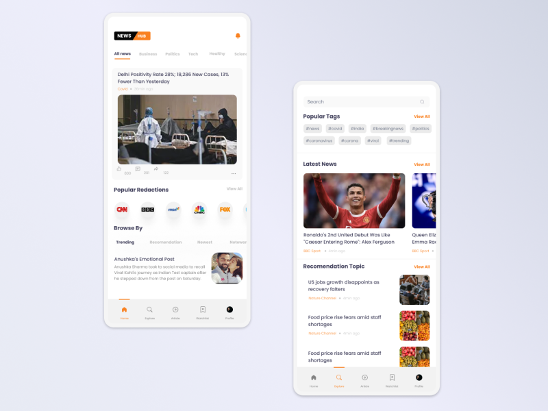 NEWS HUB by Afsar Ali on Dribbble