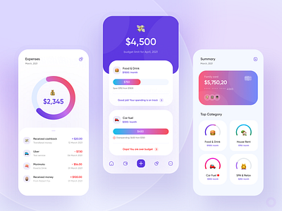 Finance: mobile banking interface by Olena Kychun 🇺🇦 for Qubstudio: UX ...