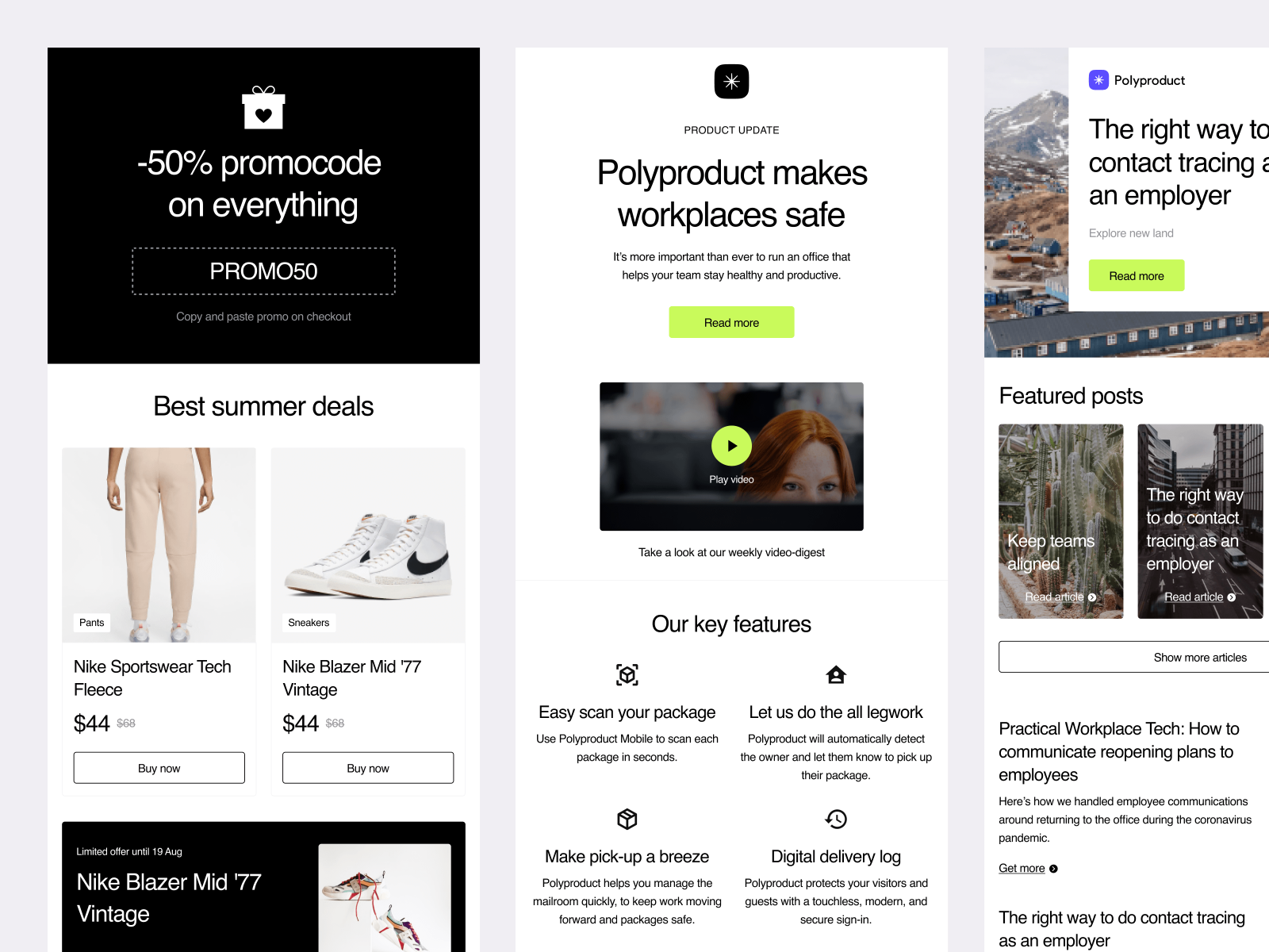 Polybox Email HTML templates ⚡️ by Craftwork Studio on Dribbble