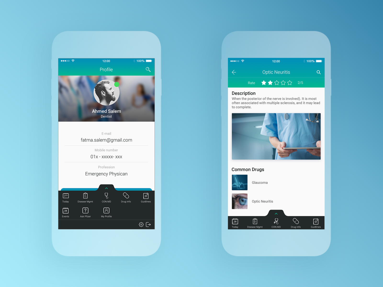 Pfizer Mobile App by webkeyz on Dribbble