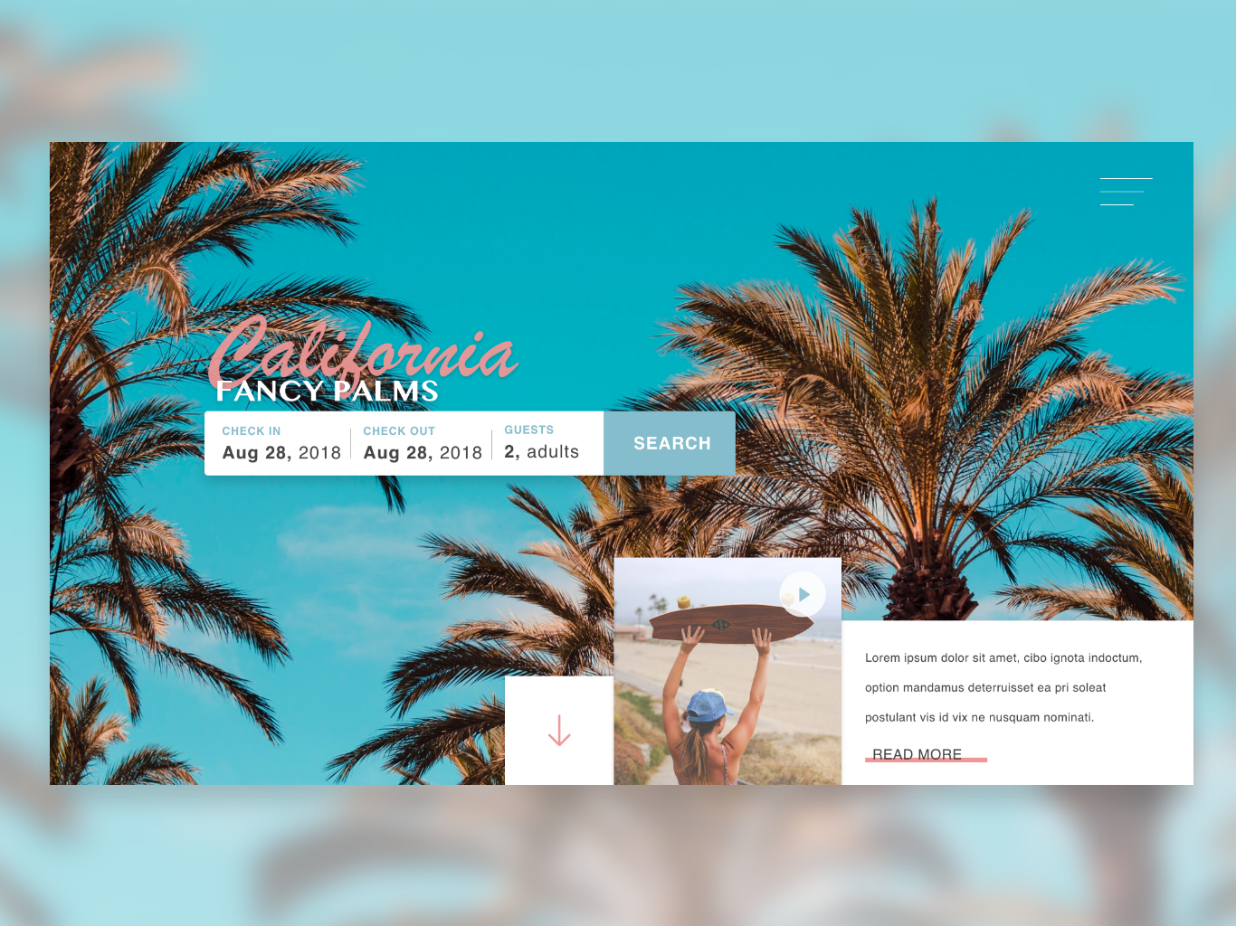 Resort Landing Page by Nick Tirrell on Dribbble