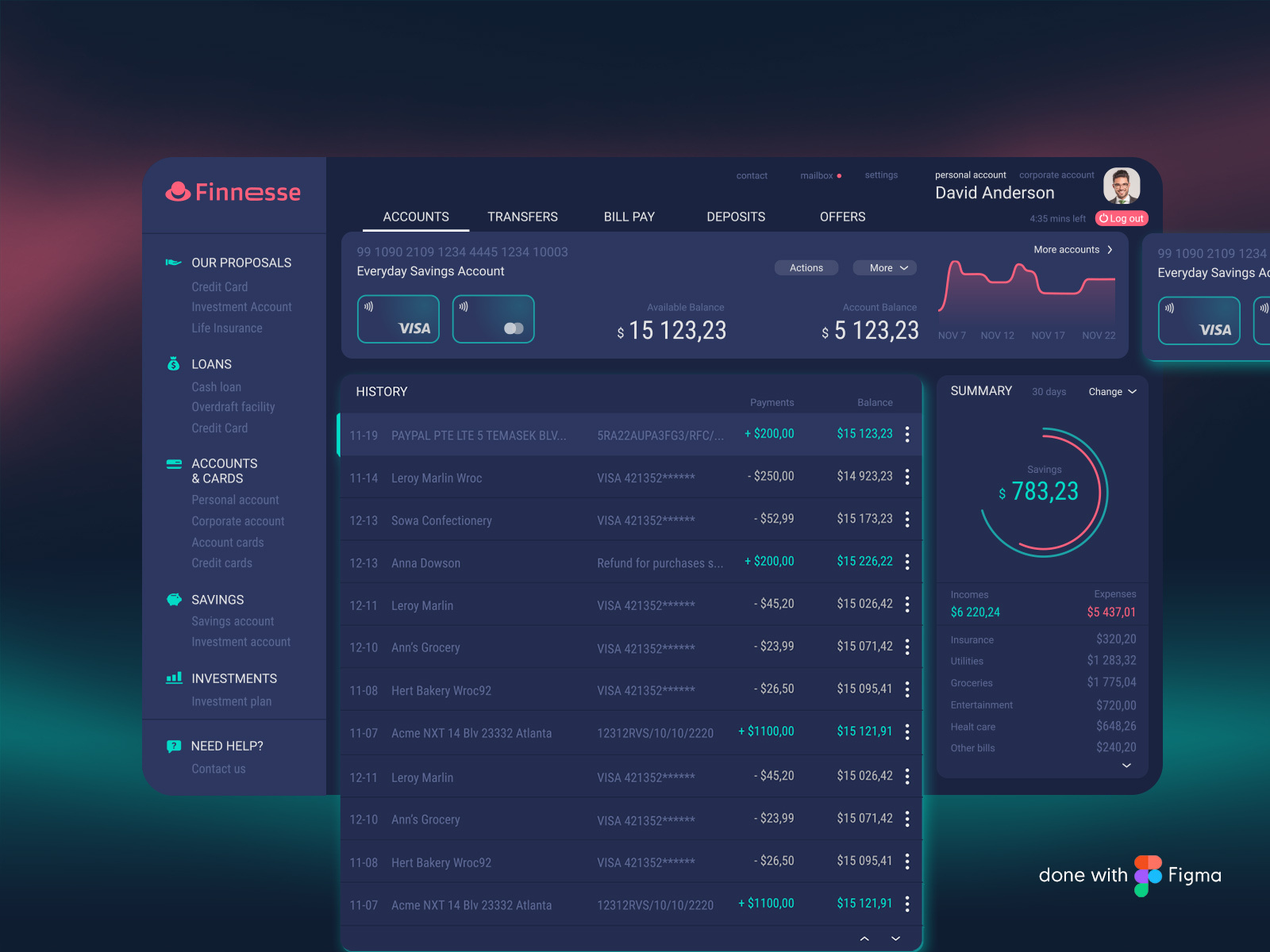 Banking App Concept | Dark mode by Josh Domagalski on Dribbble