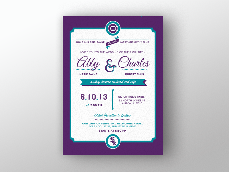 Baseball Rivalry Themed Wedding Invitations by Jess Dempsey on Dribbble